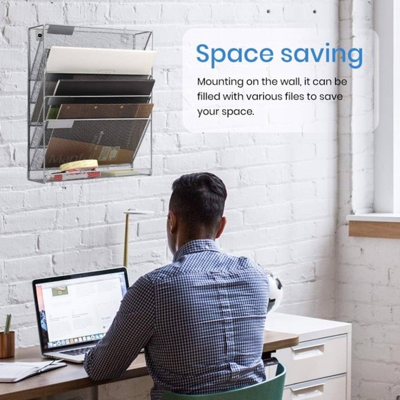 Easy pag | Office | Mesh Hanging Wall File Organizer 6 Tier Vertical ...